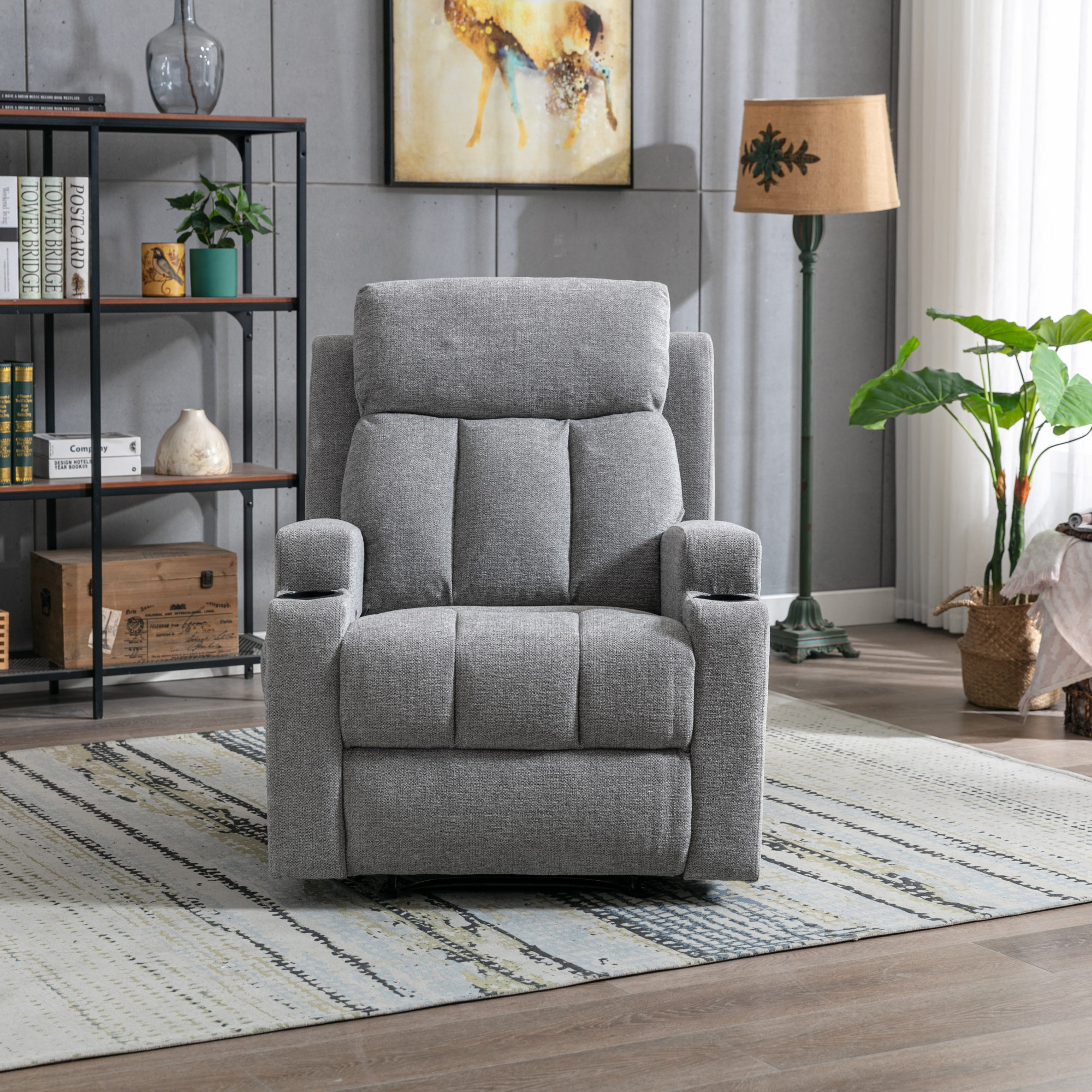 Latitude Run® Dartee 33.5"W Manual Massage Recliner Chair With Heating Function & Dual Cup ...